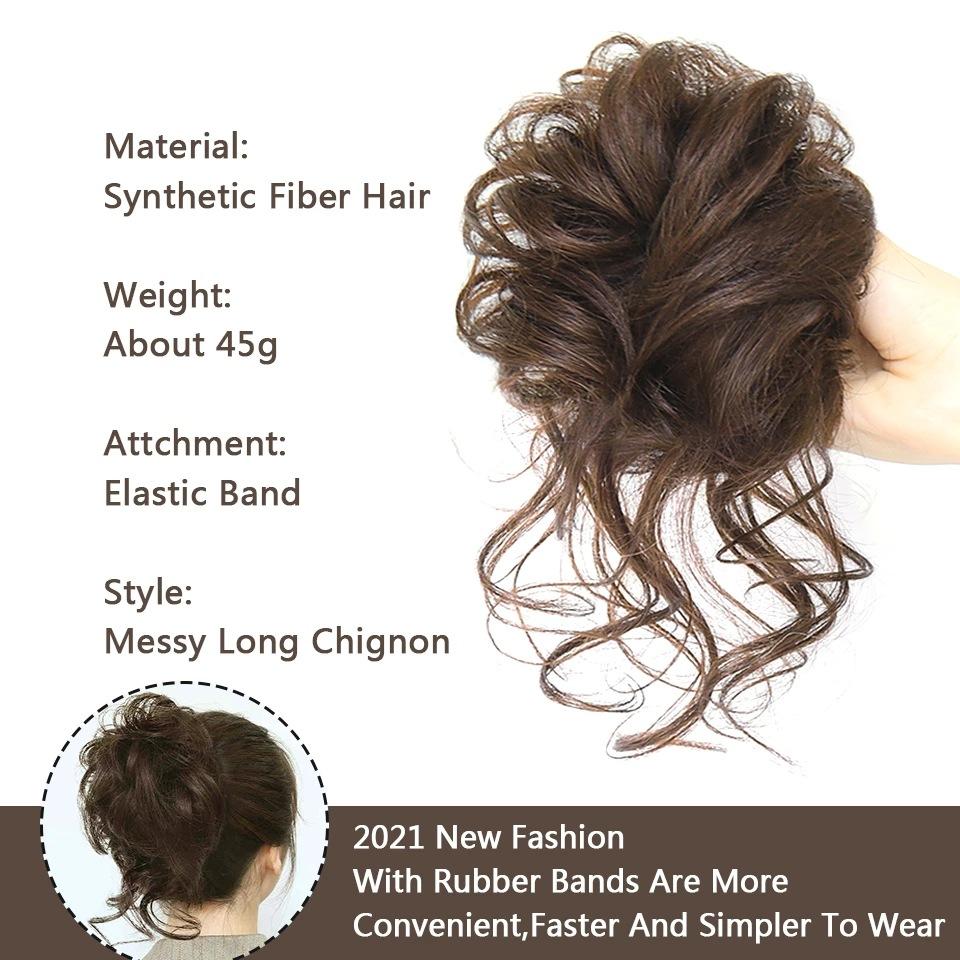 Synthetic bun wig fluffy hair ring ball head – Peekabu