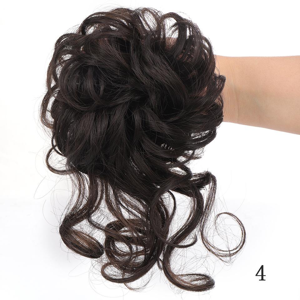 Synthetic bun wig fluffy hair ring ball head – Peekabu